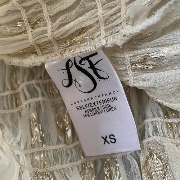 LoveShackFancy | Tops | Loveshackfancy Beautiful Gold Metallic Shimmer ...